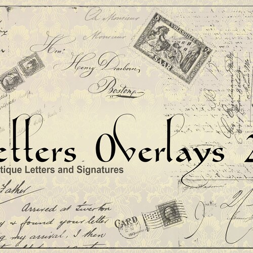 Antique Letters Overlays for Photoshop - Etsy