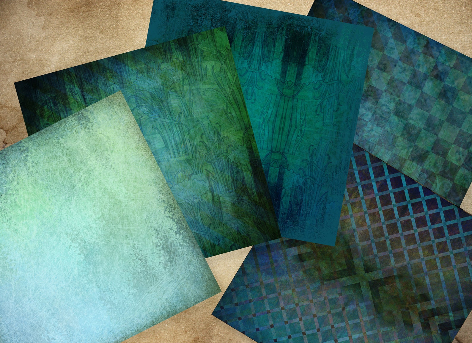 Downloadable Scrapbook Paper Set: Elegant Midnight and Teal - Etsy