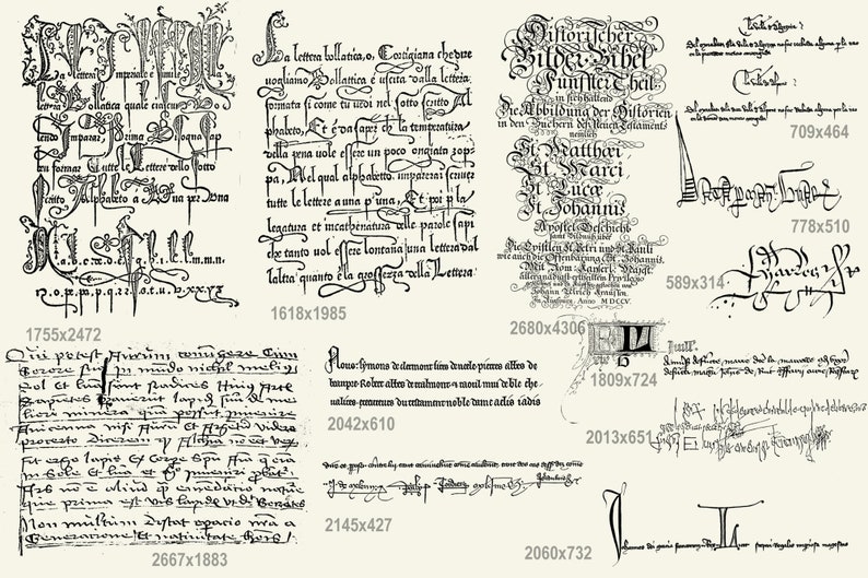 Text Overlays for Photoshop - Scripts of the World 1 - Etsy