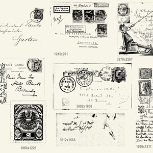 Antique Postal Overlays for Photoshop, World - Etsy