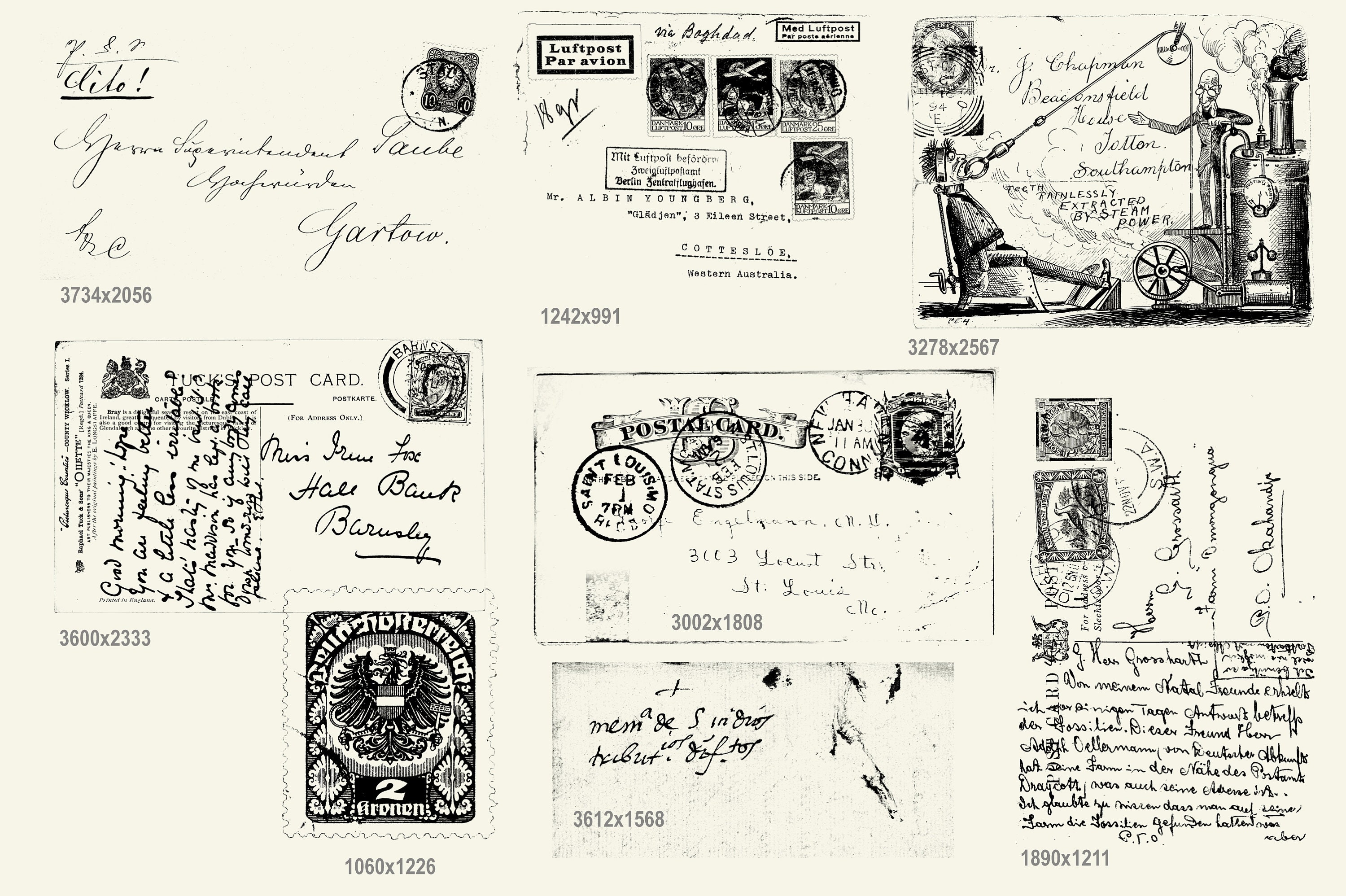 Antique Postal Overlays for Photoshop, World - Etsy