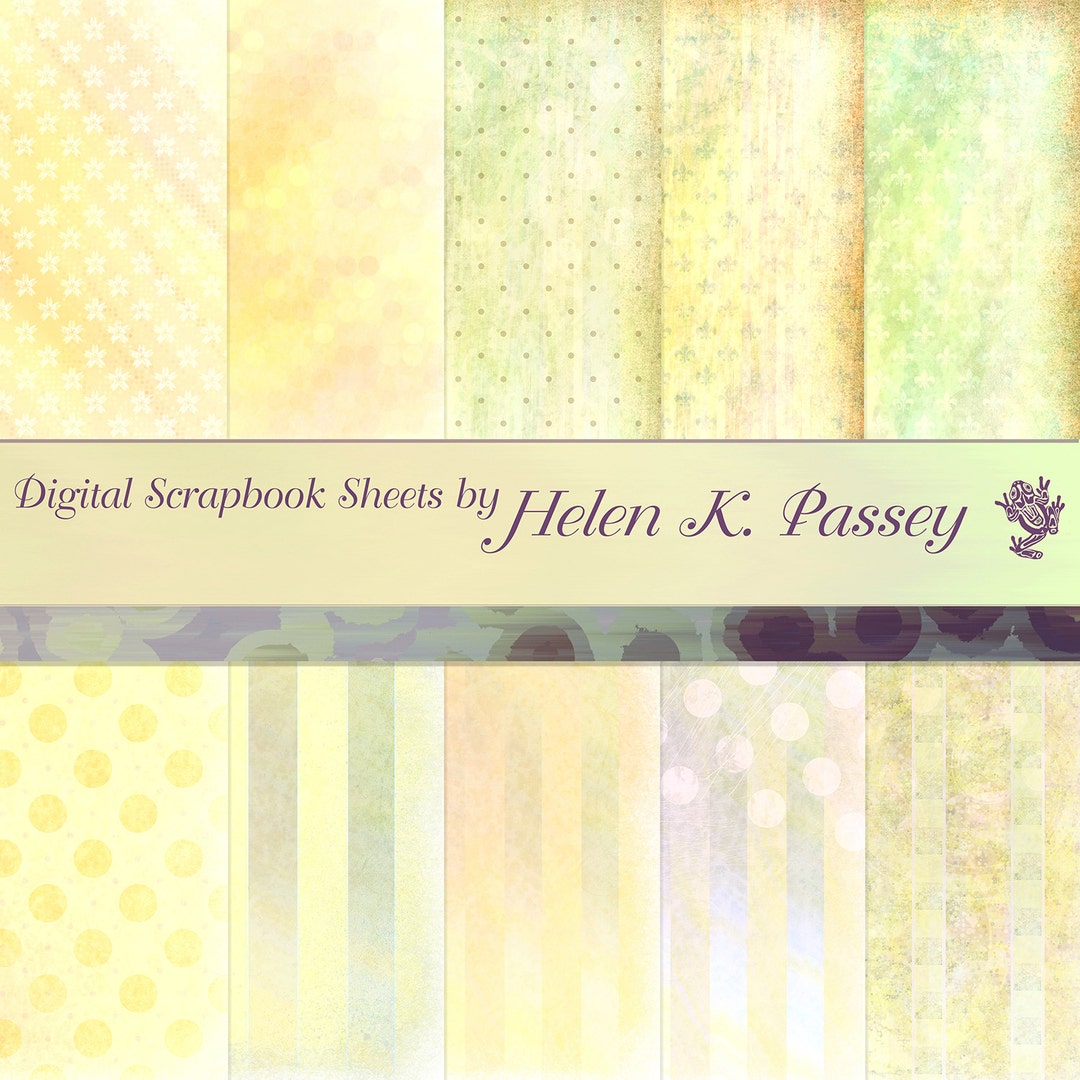 Digital Scrapbook Paper Set, Pastel Yellow - Etsy