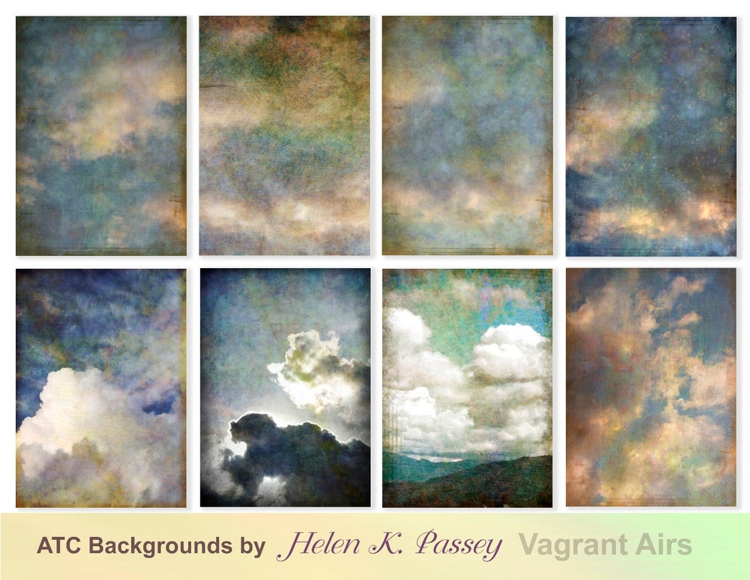 Downloadable Artist Trading Card Background, Clouds - Etsy