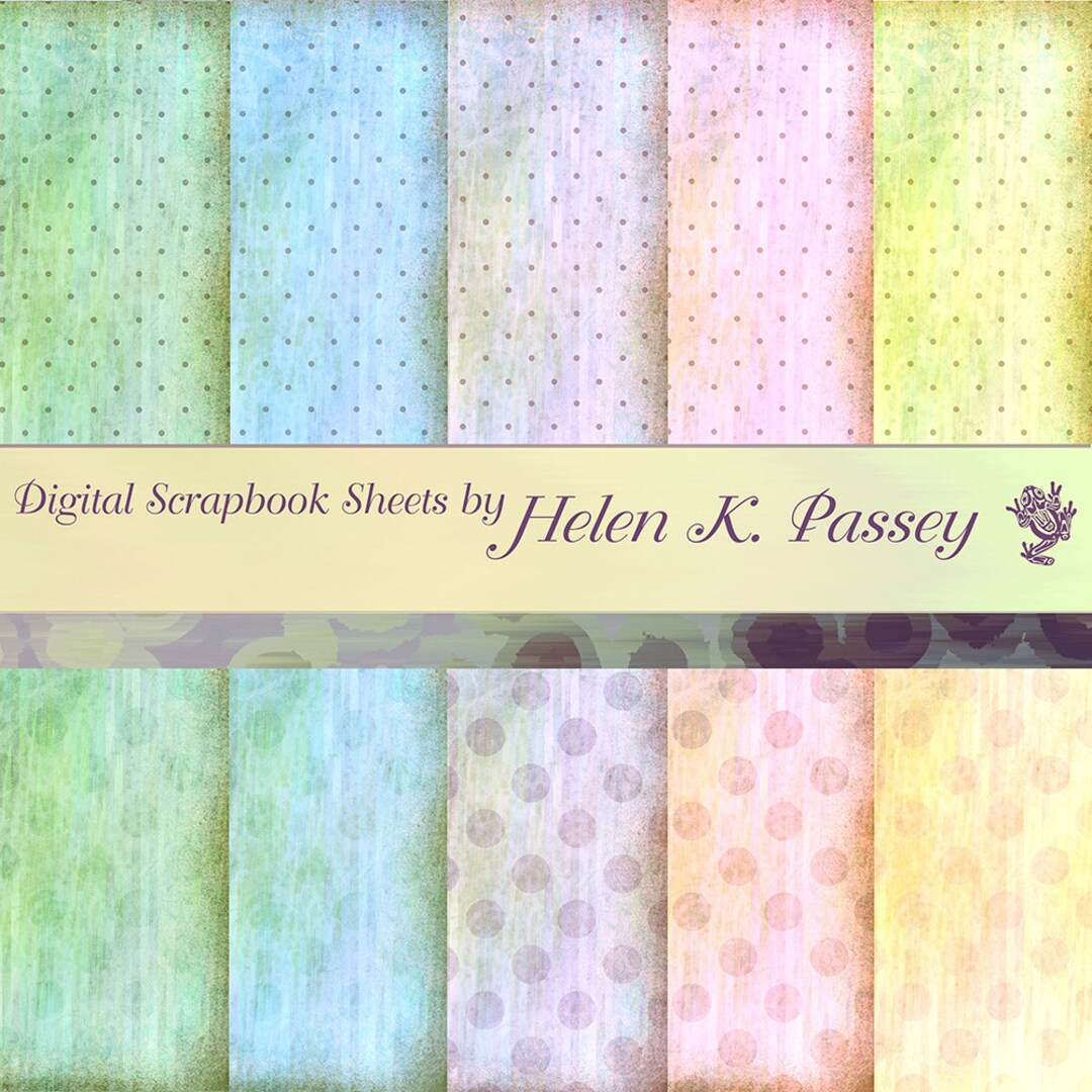 Digital Scrapbook Paper Set, Pastel Grunge Polka Dots - Etsy