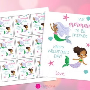 Mermaid Valentines Day / Valentine Printable / School Valentine ...