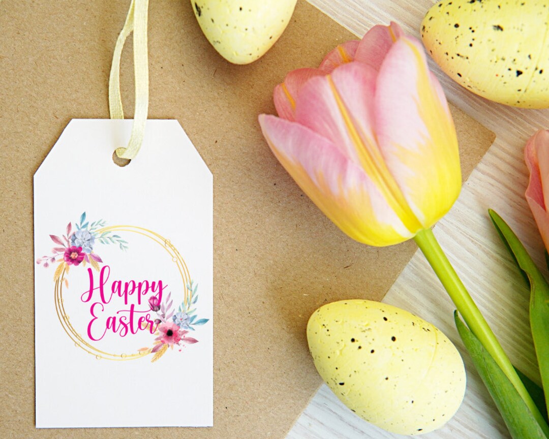 Printable Easter / Happy Easter / Easter Gift Tags / Set of 12 / Easter ...