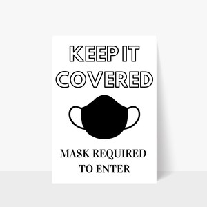 Printable Keep It Covered Masks Required Black Sign / Mask - Etsy