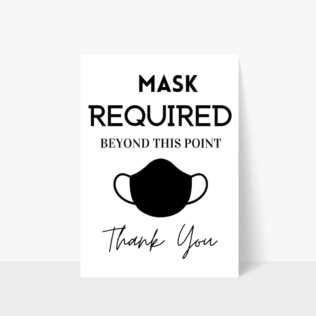 Printable Mask Required Beyond This Point Black Sign / Mask Sign / Mask ...