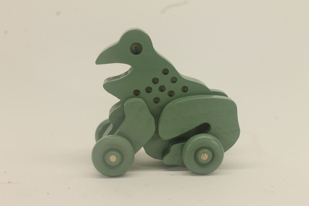 Whimsical Wooden Toy Frog on Wheels - Handcrafted Kids' Fun! - Etsy