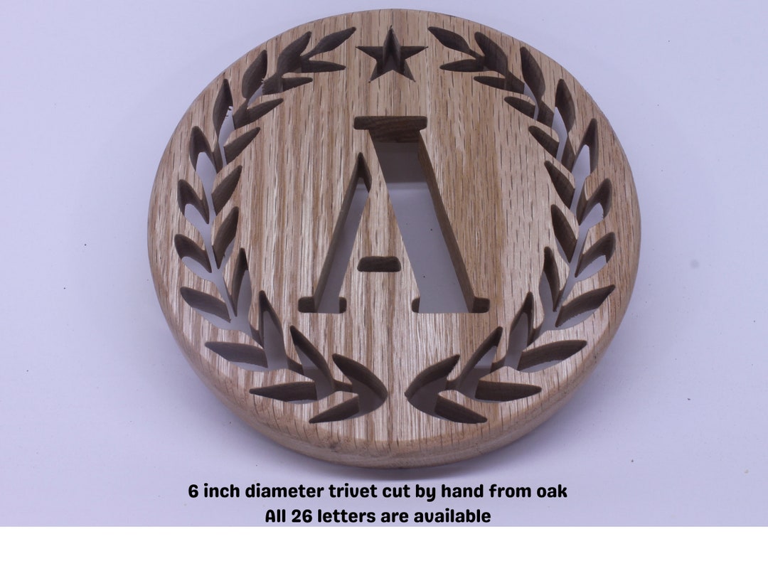 Handcrafted Personalized Oak Trivet With Your Initial. Made When You ...