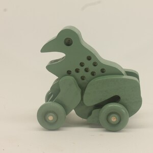 Whimsical Wooden Toy Frog on Wheels - Handcrafted Kids' Fun! - Etsy