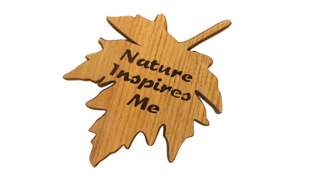 Nature Inspires Me Leaf-shaped Sign Handcrafted From Oak and Sapele - Etsy