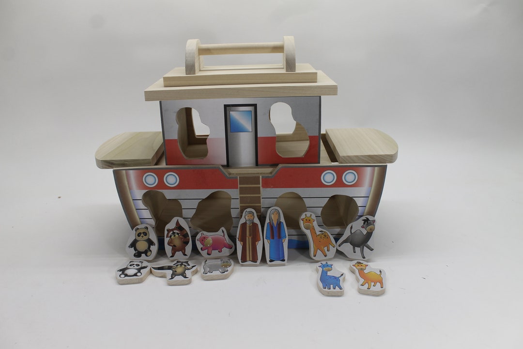 Noah's Ark With Removable Top for Storage. Holes Are Cut in the Sides ...