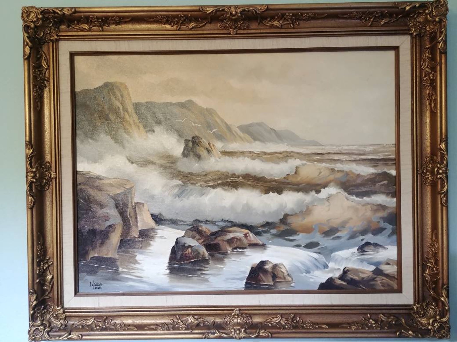 Linda Lee Kinman Coastal Seascape Fine Art Oil Painting on Canvas Well ...