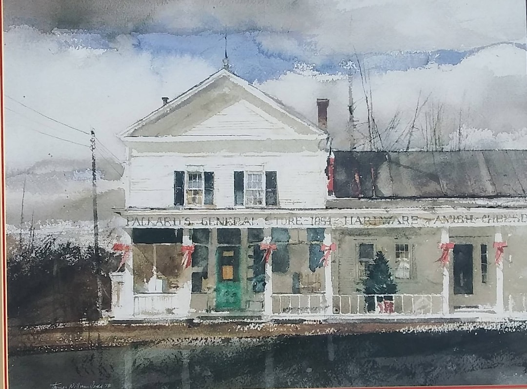 Packard's General Store by Thomas William Jones 1978 Watercolor 22 1/2x ...