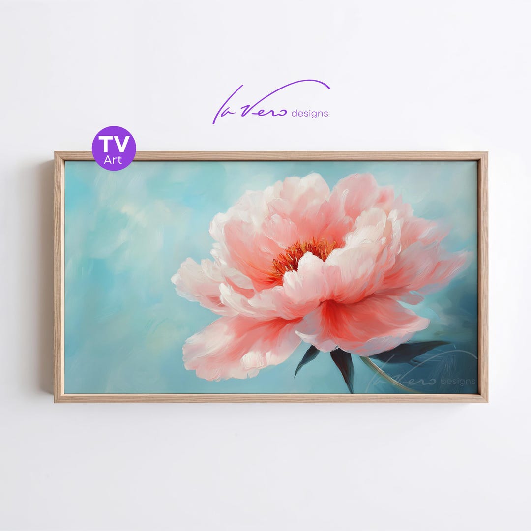 Pink Peony Painting – Samsung Frame TV Art (digital Download) - Etsy