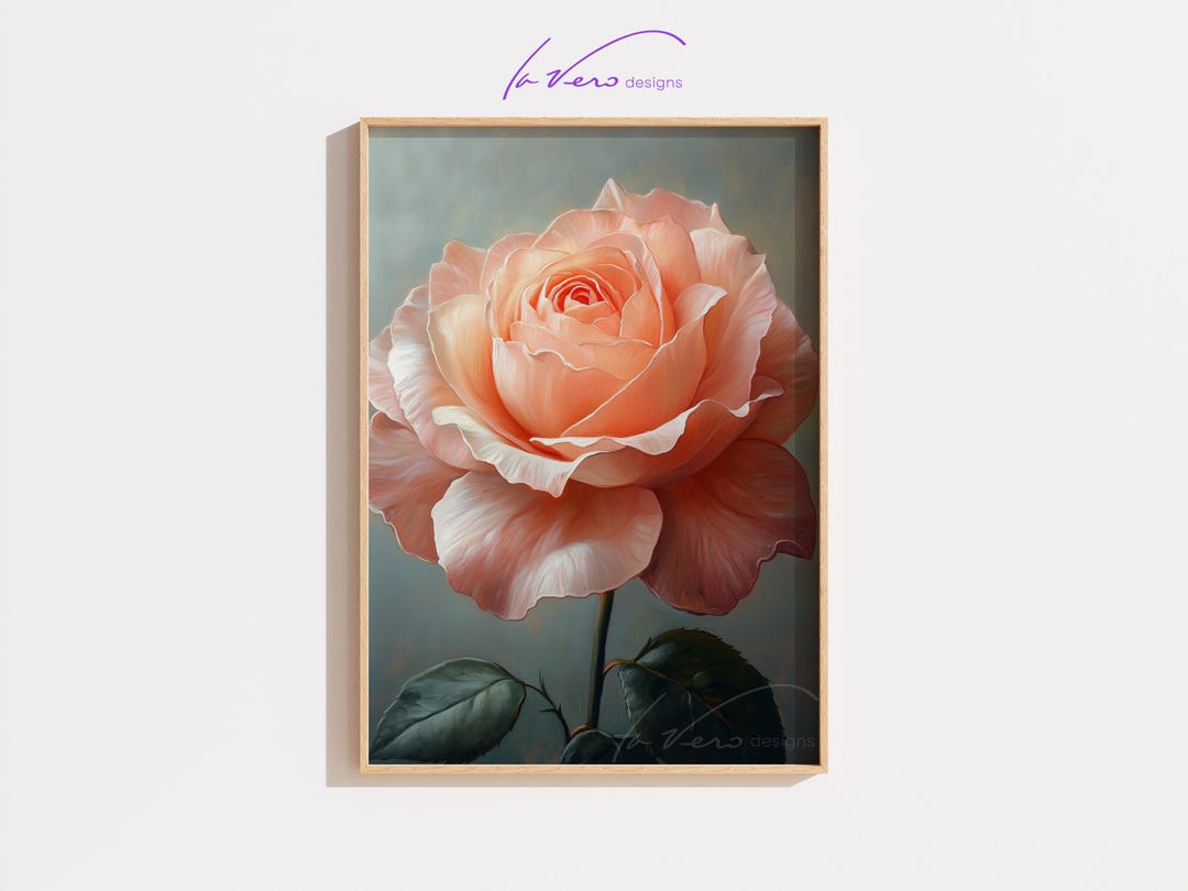 Vintage Rose Painting, Romantic Floral Wall Art (digital Download) - Etsy