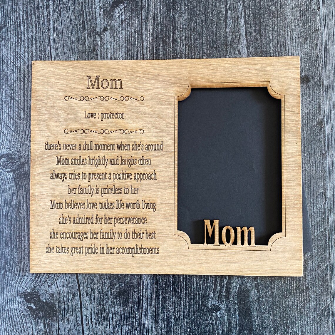 Laser Engraved Photo Mat Insert for Your Frame Gifts for Mom | Etsy