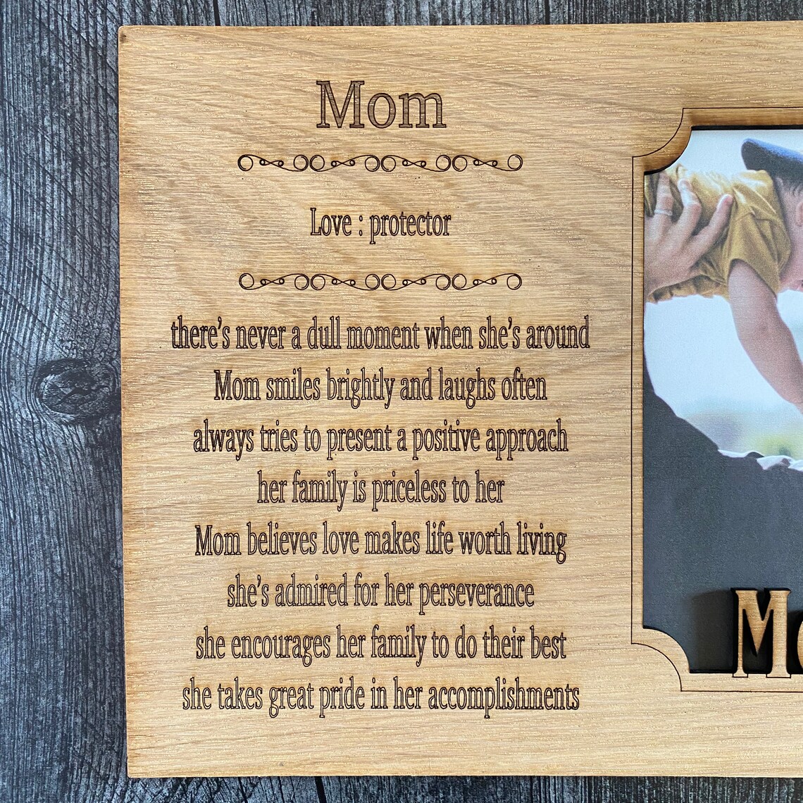 Laser Engraved Photo Mat Insert for Your Frame Gifts for Mom | Etsy