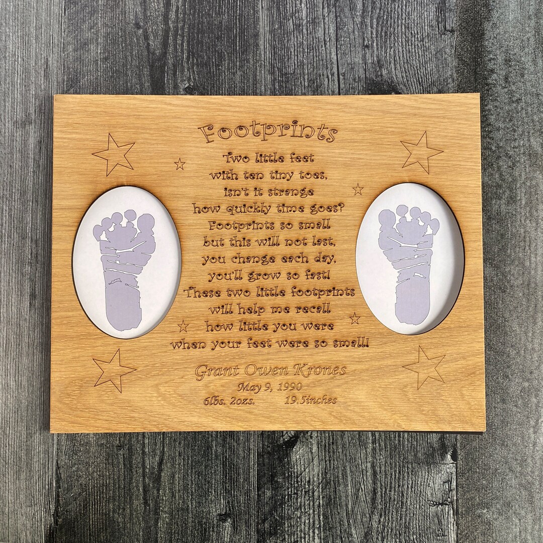 Footprints Poem Mat for Your Frame |baby Keepsake| Family Picture Mat ...