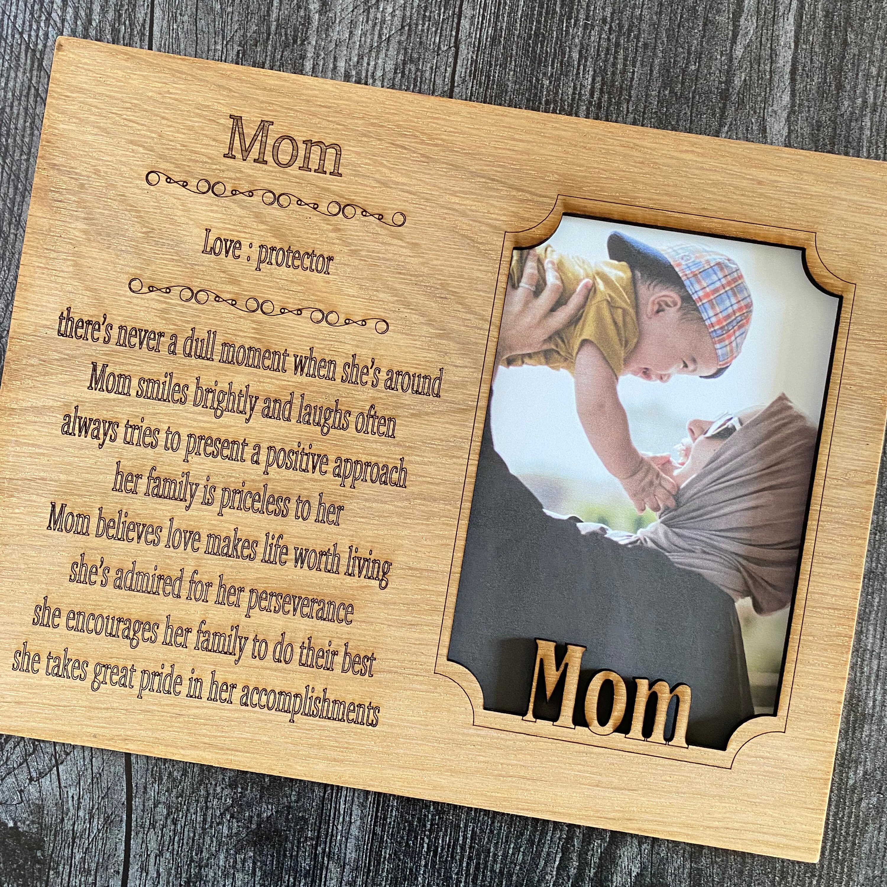 Laser Engraved Photo Mat Insert for Your Frame | Gifts for Mom ...