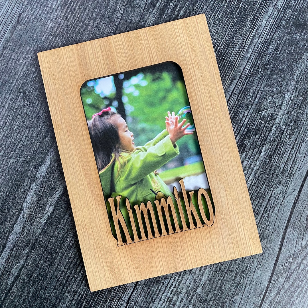 Child's Name Picture Mat | Laser Engraved Gift | Photo Mat Insert for ...
