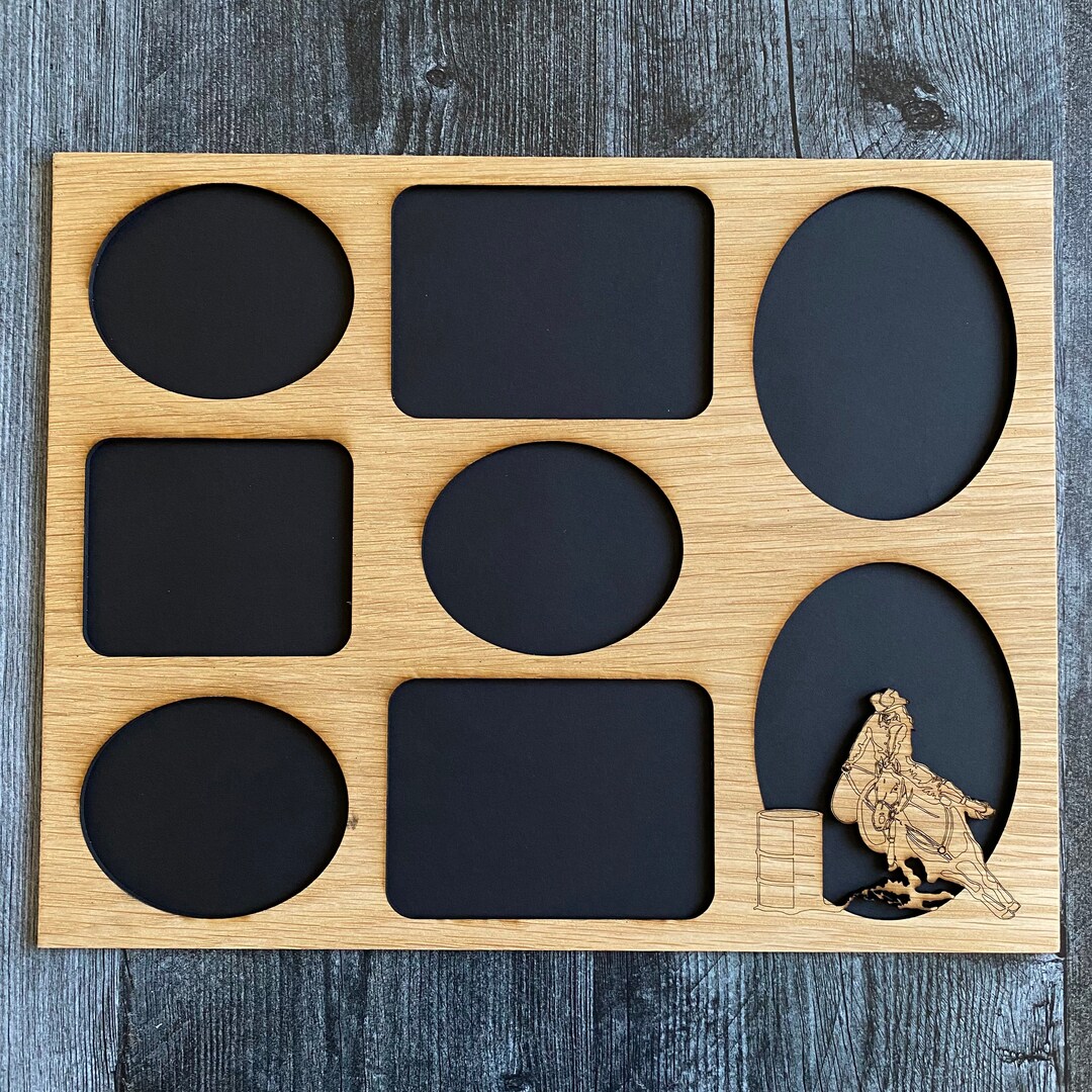 Barrel Racer Photo Collage | 14x 11 Picture Mat | Laser Engraved Photo ...