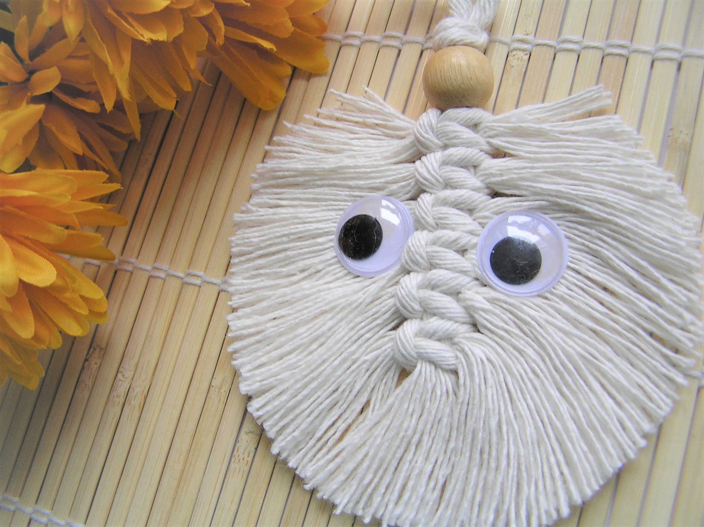 Cutie Pie Feather Face Handmade Macrame Childrens Room Home - Etsy Canada