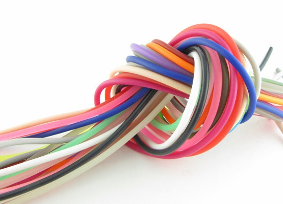 Rubber cord 3mm solid cord 22 assorted colors 44 feet | Etsy