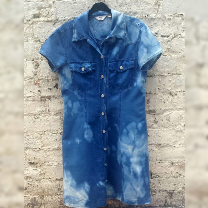 Denim Shirt Dress Upcycle UK 10 / US 6 - Etsy