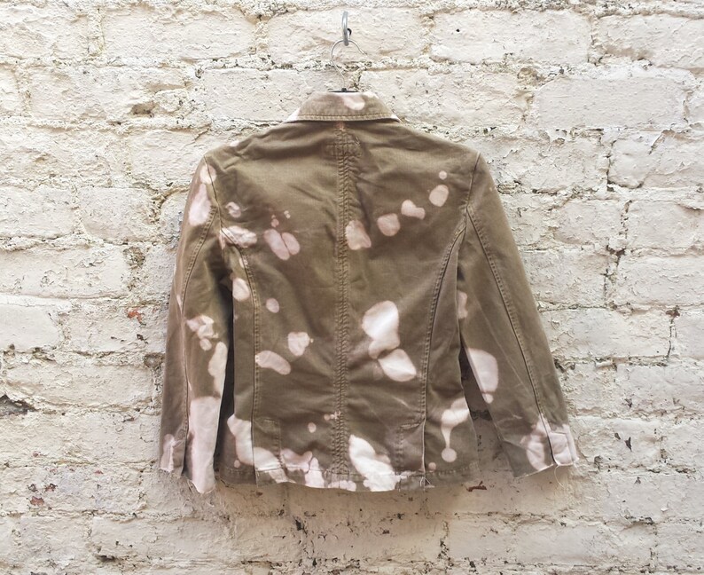 Bleach Dye Denim Jacket Tan to Fit UK Size 6 or US Size 2 - Etsy
