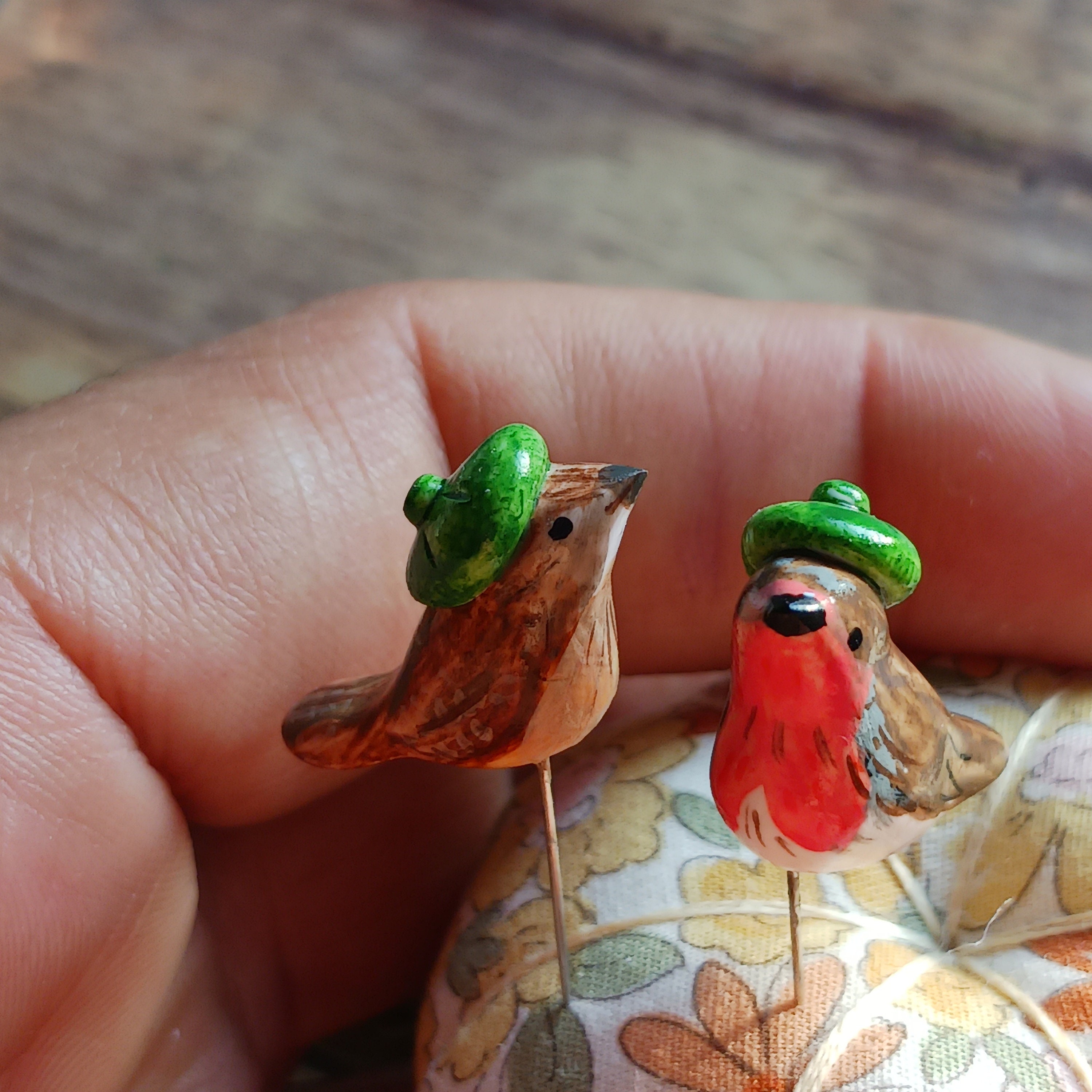 Little Birds With Green Beret Set, Sewing Pins. - Etsy