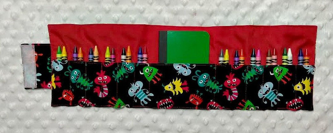 Crayon Roll Little Monsters Mini Notebook and 24 Crayola - Etsy