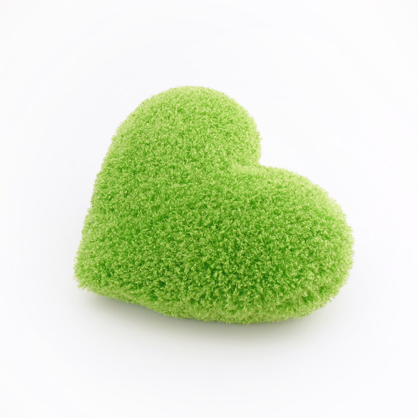 Green Topiary Heart Shaped Curly Shag Decorative Toss Pillow - Small ...