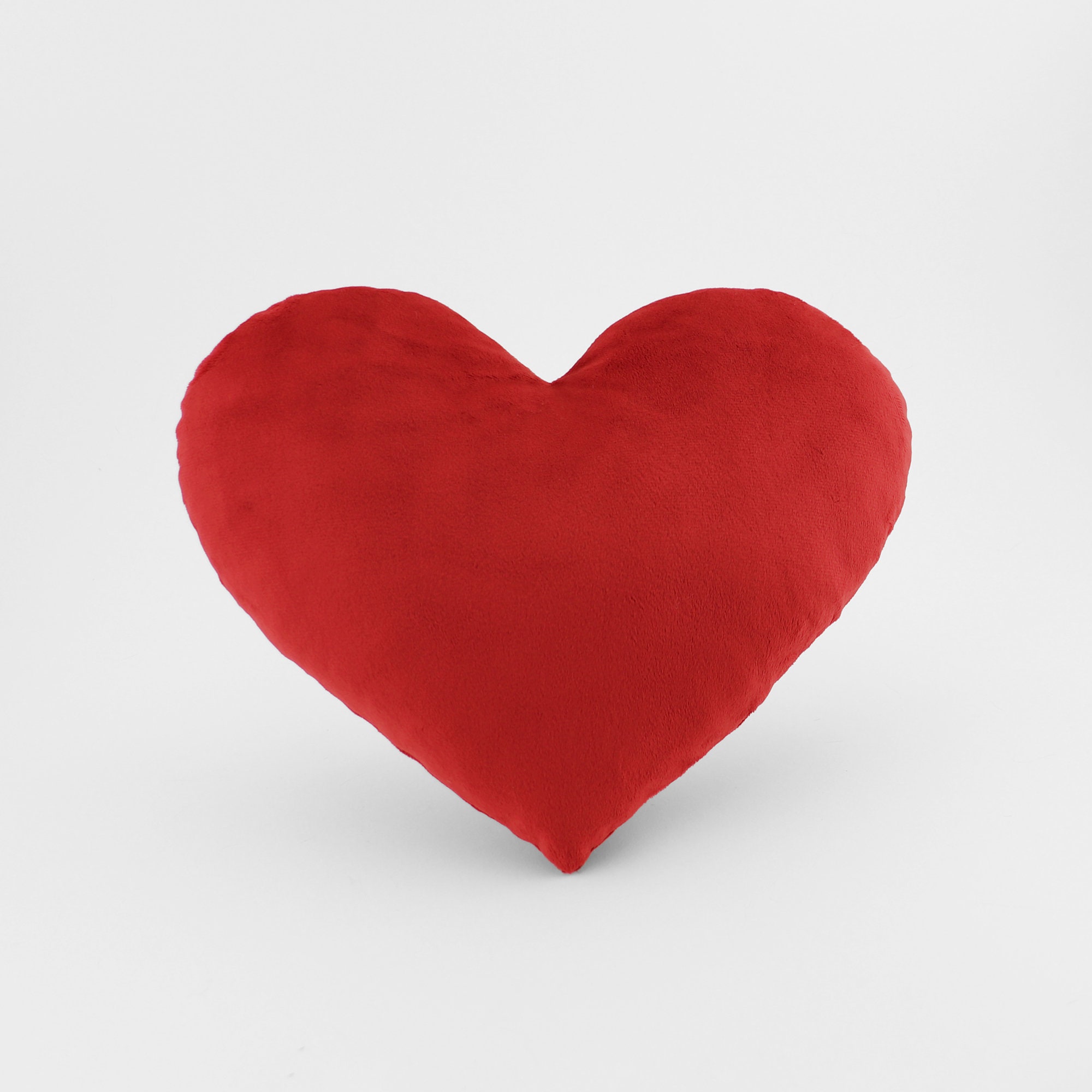 Crimson Red Plush Heart Shaped Decorative Throw Pillow Valentines Day ...