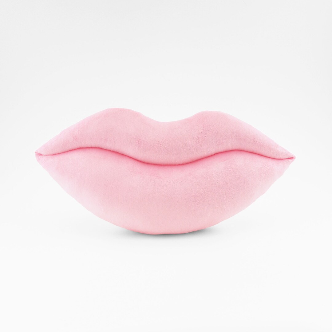 Baby Pink Lip Shaped Pillow Soft Plush Cuddle Smooch Valentine Throw ...