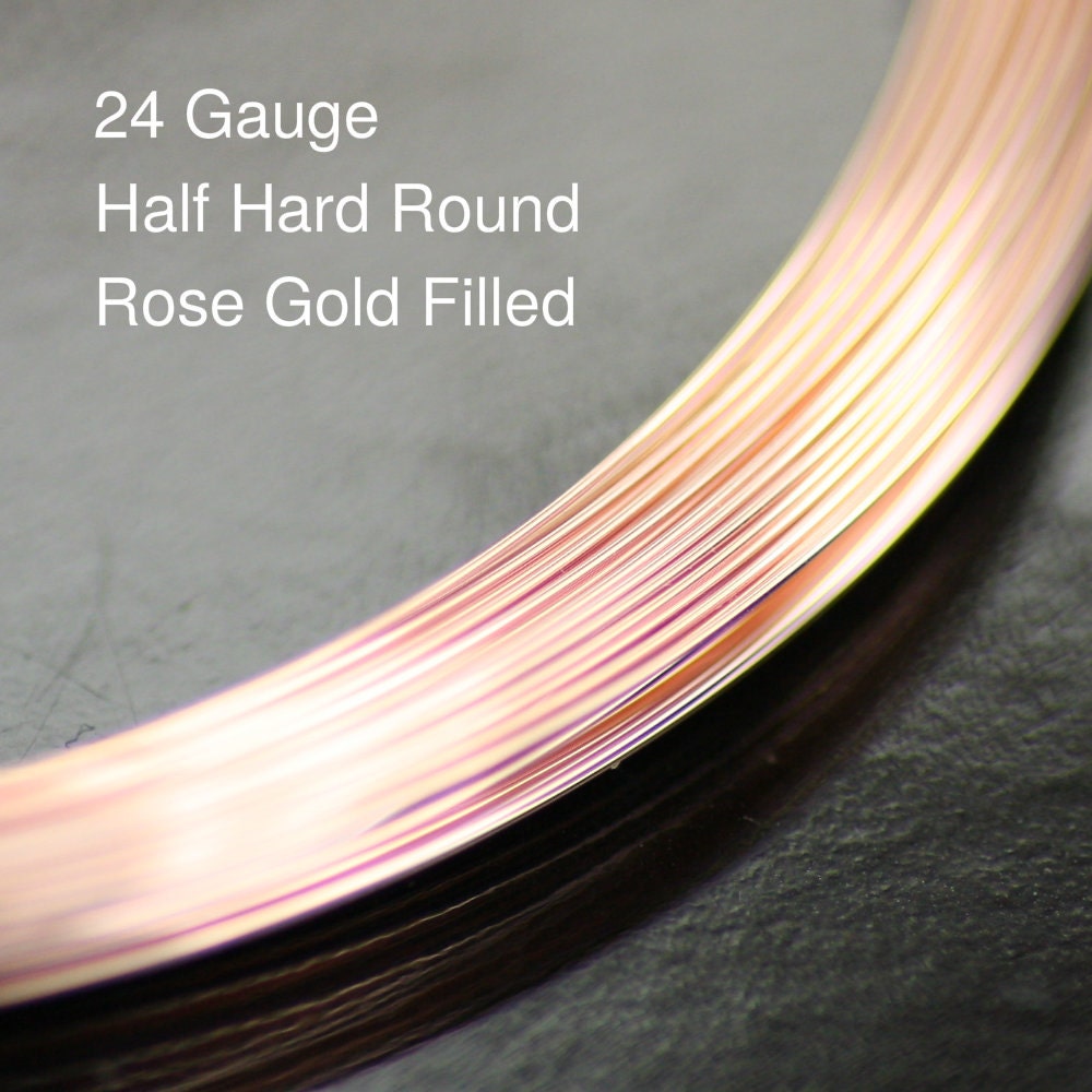 24ga Rose Gold Filled Wire for Wrapping Stones for Jewelry Making, Half ...