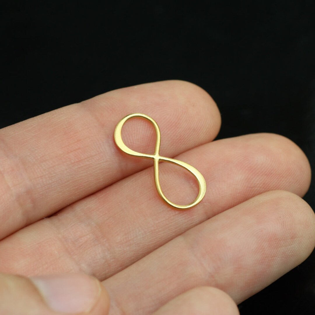 Matte Gold Infinity Loops, 23K Gold-plated Sterling Silver Charms, 19 ...