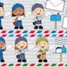 Postal Worker Clipart, Mailman, Mailwoman, Mail Carrier, Mail Set 213 ...