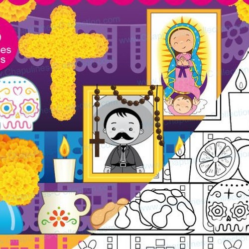 Watercolor Dia De Los Muertos Clipart Day of the Dead - Etsy