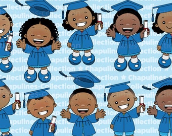 Clipart de graduación toga y birrete azul clipart escuela | Etsy
