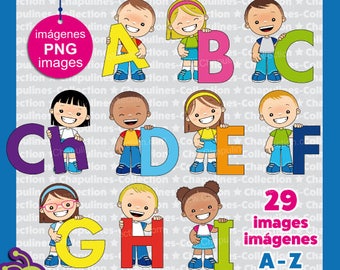 Alphabet Clip Art Bundle Color and Black/white From A to Z | Etsy