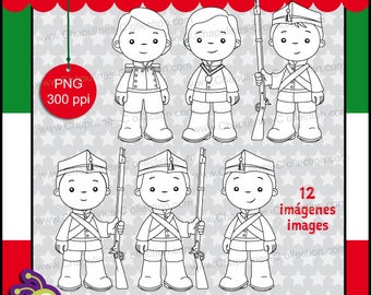 Boy heroes Clip art full body Battle of Chapultepec Mexico | Etsy