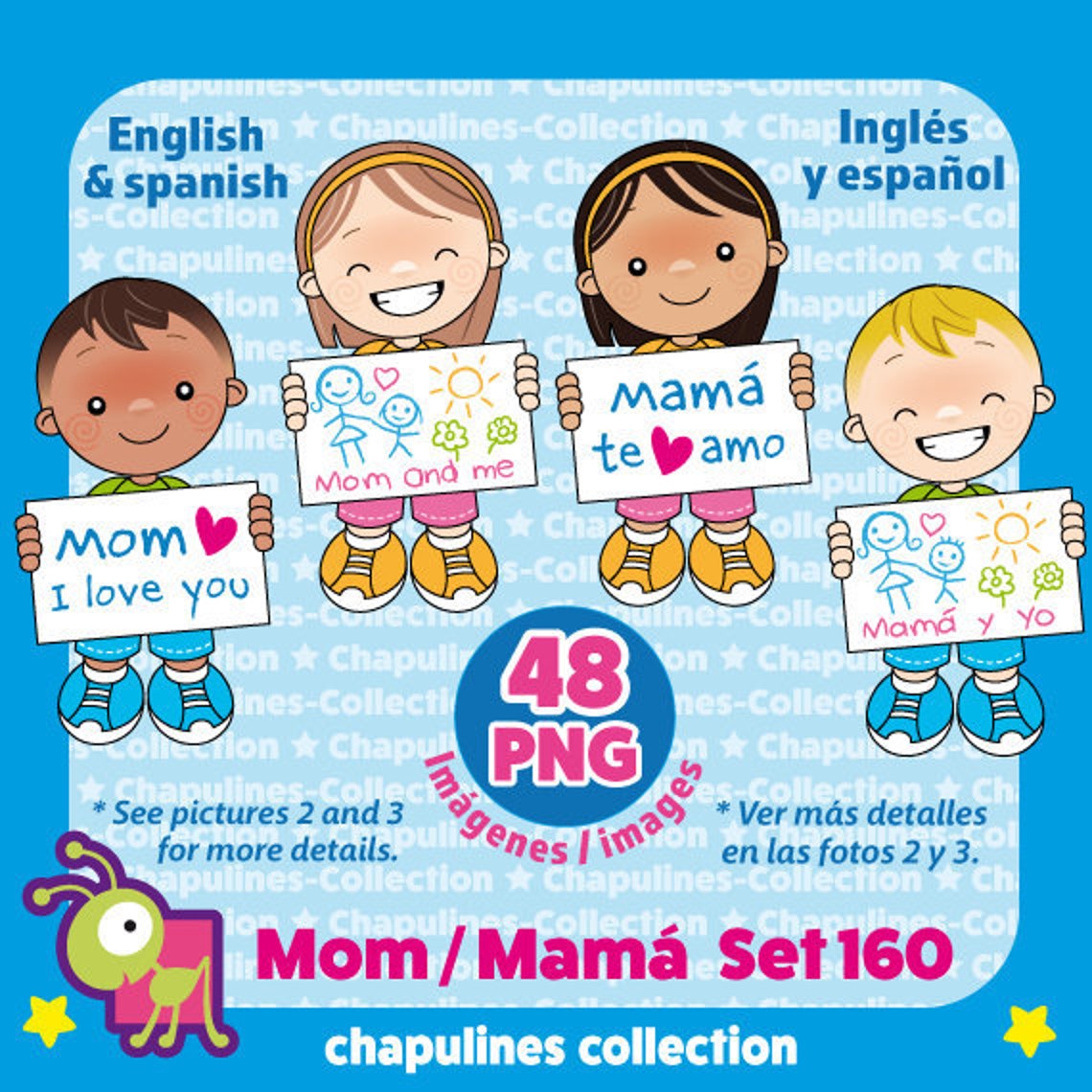 Kids and Mother's Day Clipart Mamá Día De Las Madres - Etsy