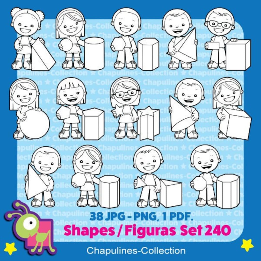 Clipart Figuras geométricas blanco y negro producto digital - Etsy México