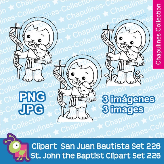 Clipart St. John the Baptist Black and White Set 226 | Etsy