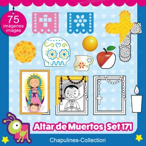 Clipart Altar for the Dead Bundle, Altar De Muertos, Color and Black ...