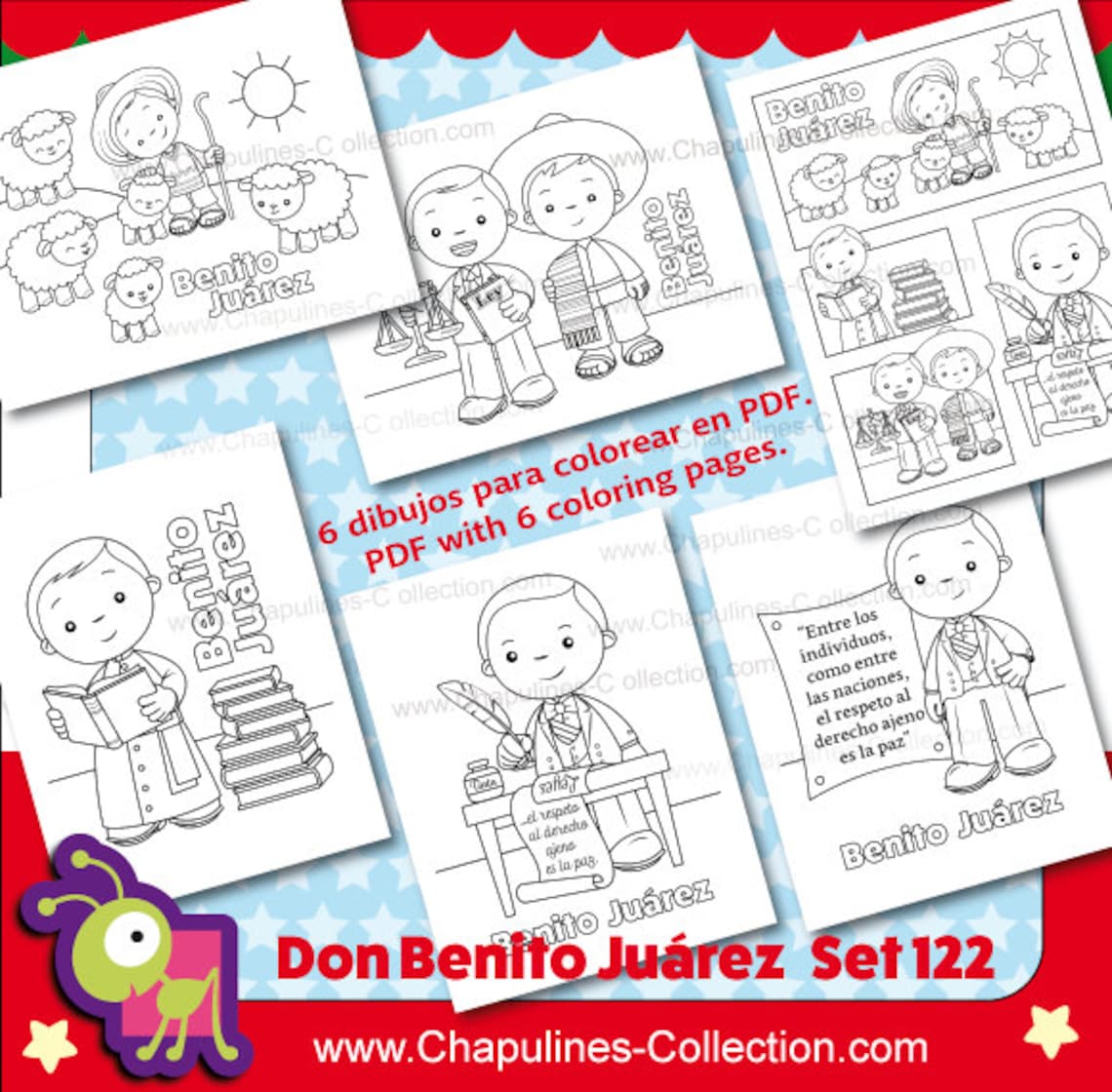 Benito Juárez Clipart black and white Mexico President | Etsy