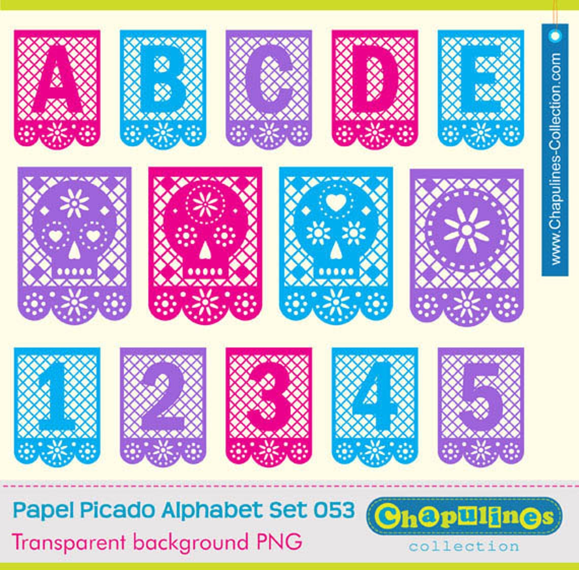 60% desc. Papel picado alfabeto clipart uso comercial | Etsy
