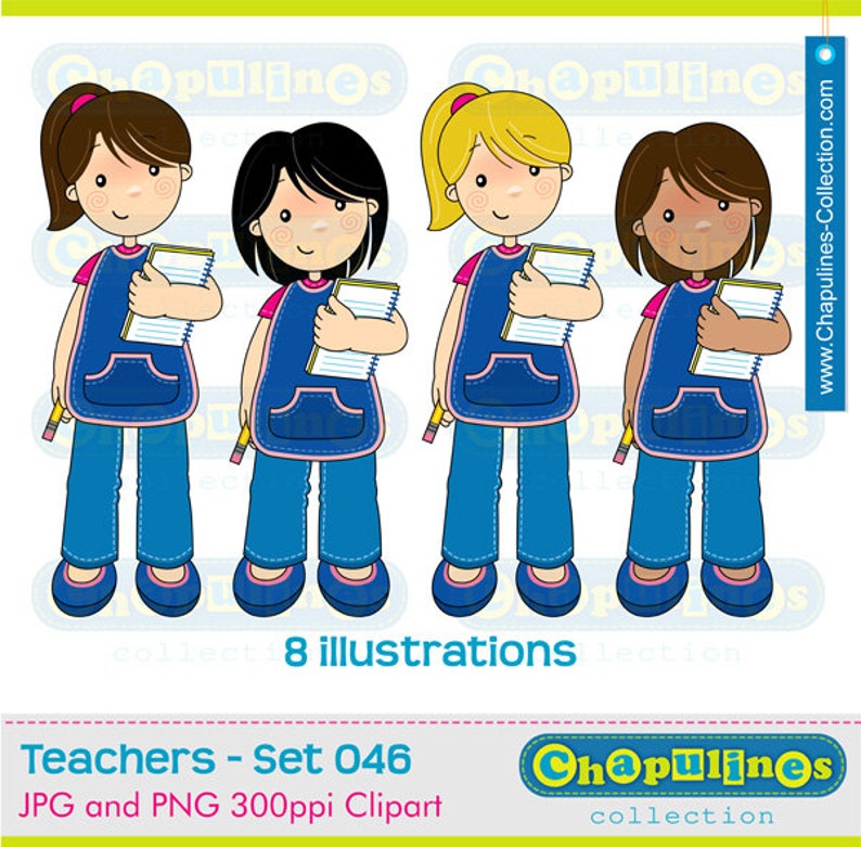Teachers Clip Art school clipart teachers illustrations | Etsy